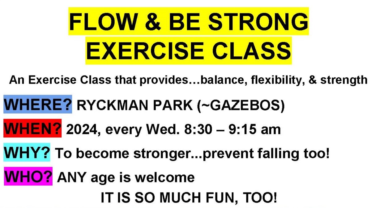 Flow & Be Strong Exercise Class - Town of Melbourne Beach